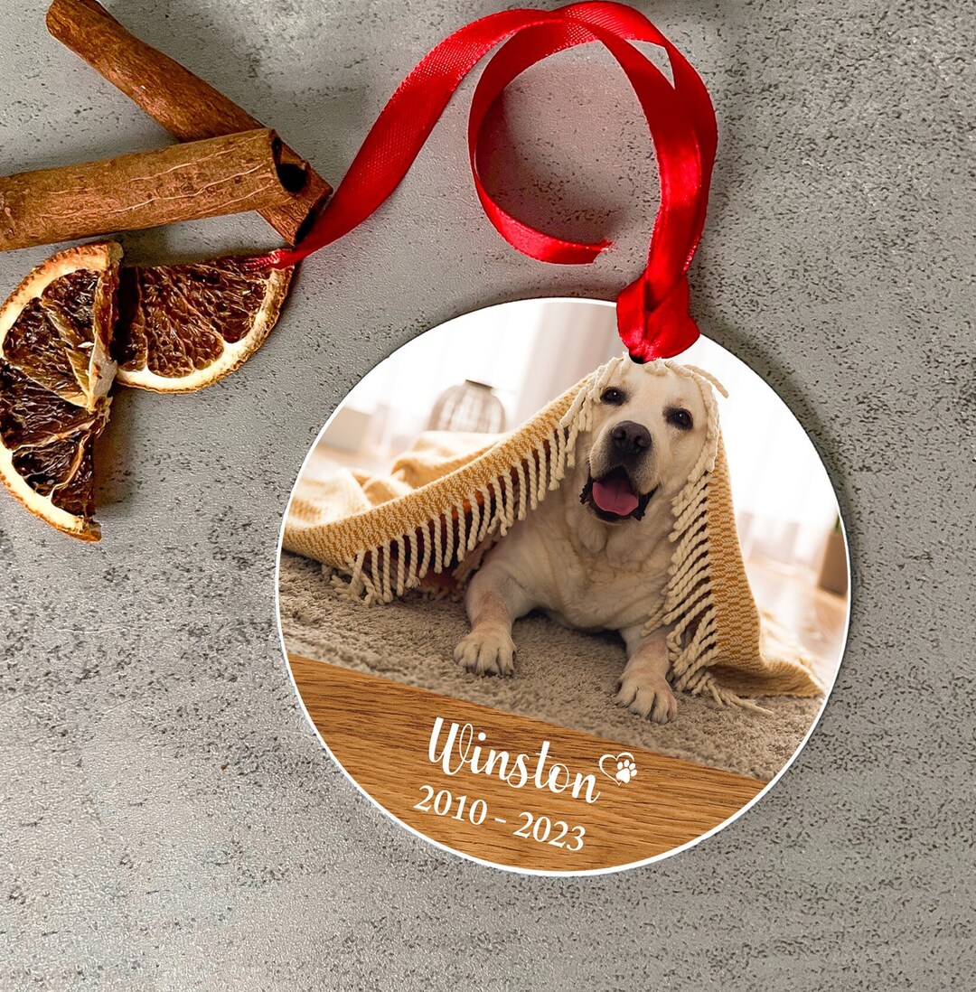 Dog Memorial Personalised Bauble, Pet Photo Ornament, Pet Loss ...