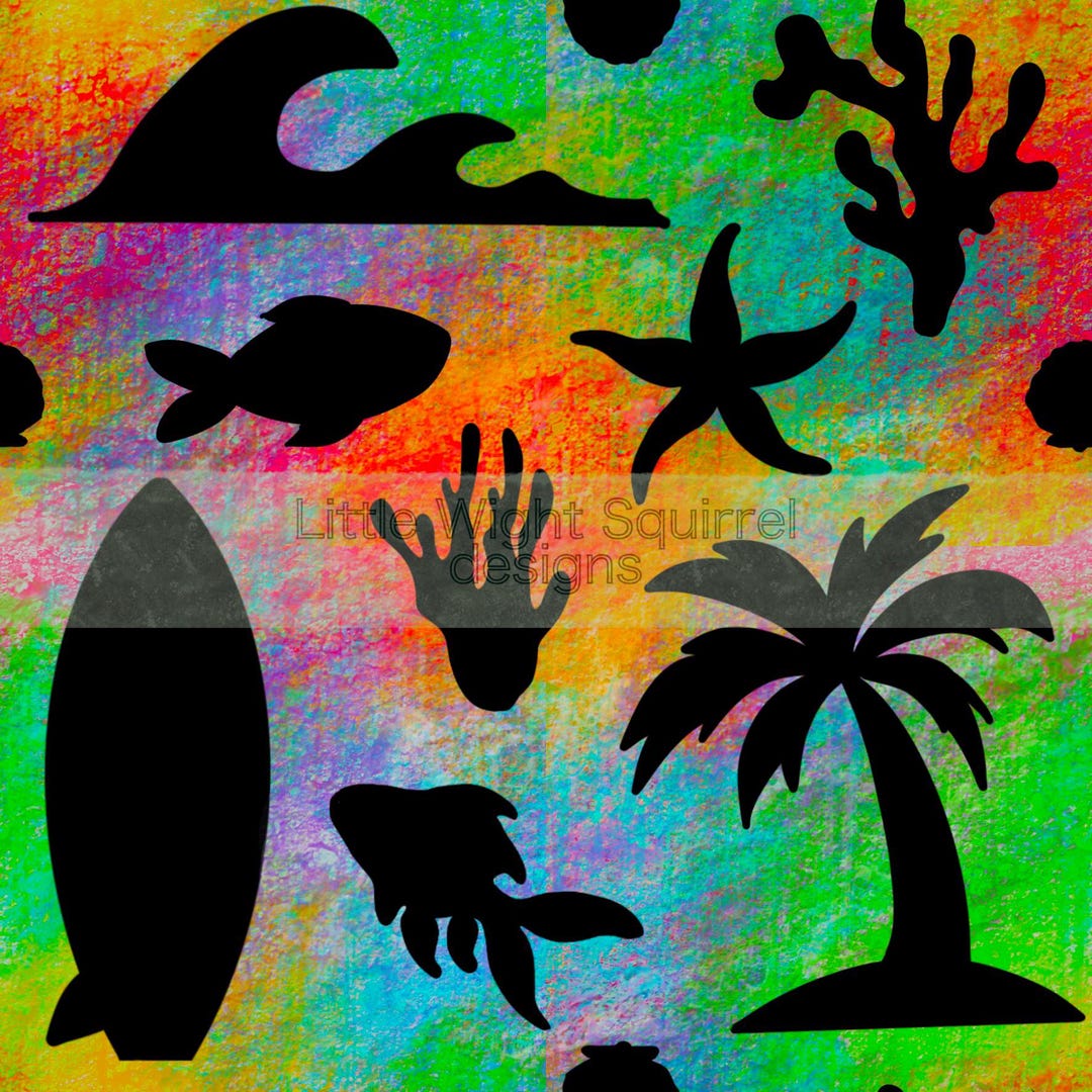 Beach Shapes Seamless File, Beach Theme Seamless Design, Surf Surface ...