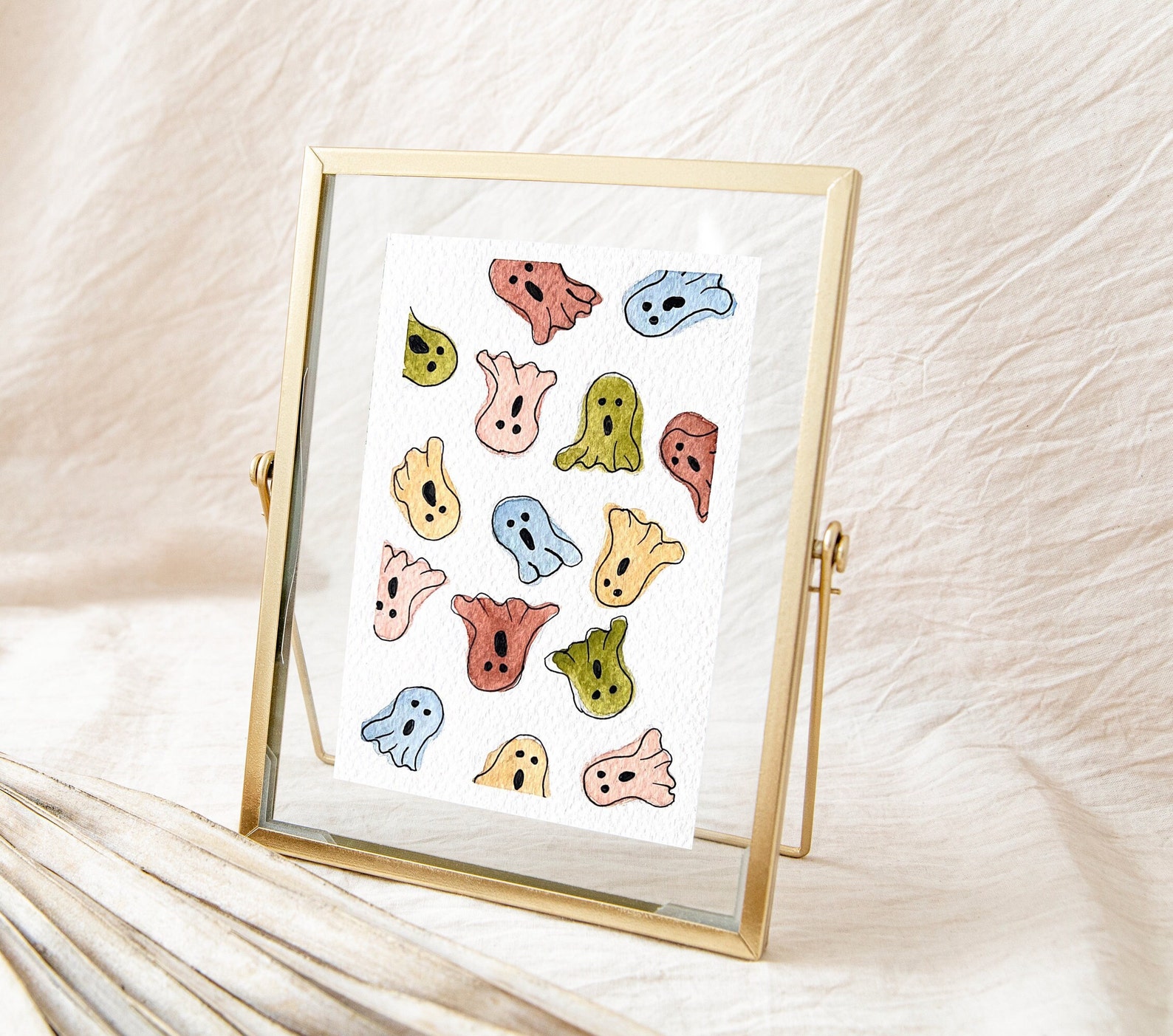 BOO! Spooky Ghost DIGITAL PRINT, Original 4x6" Watercolor Painting - Etsy