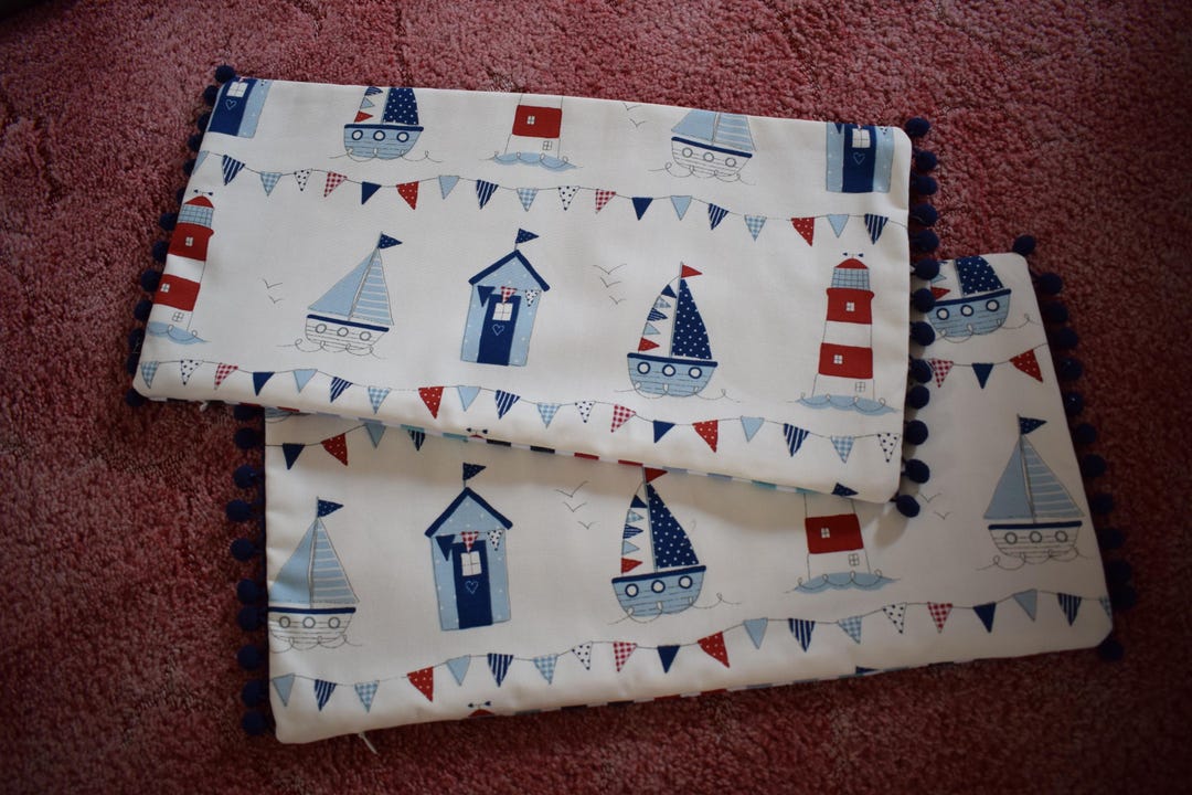 Pair of Handmade Rectangle Shaped Cushion Covers Made With Lighthouse ...