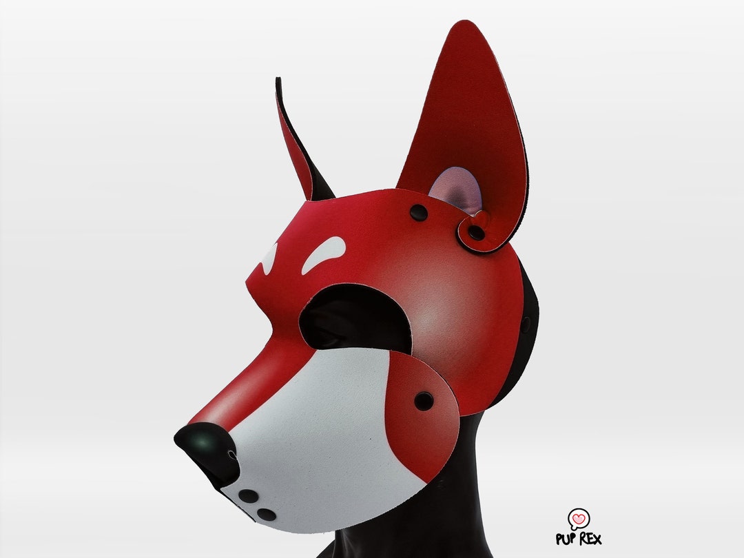 Red "rex Two" Neoprene Pup Hood - Etsy