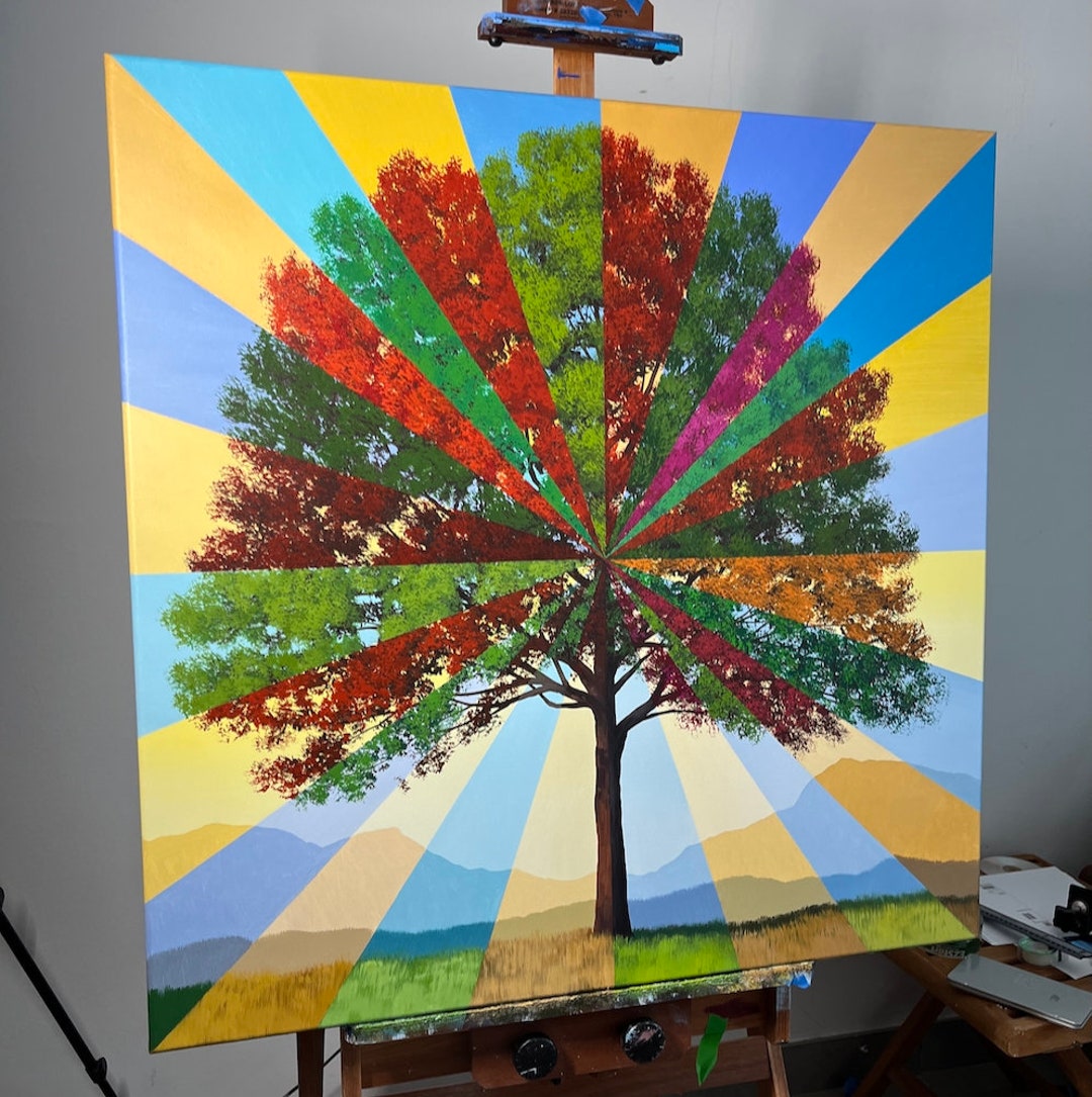 The Light is From Within - A 36 X 36 Inch Acrylic Abstract Landscape ...