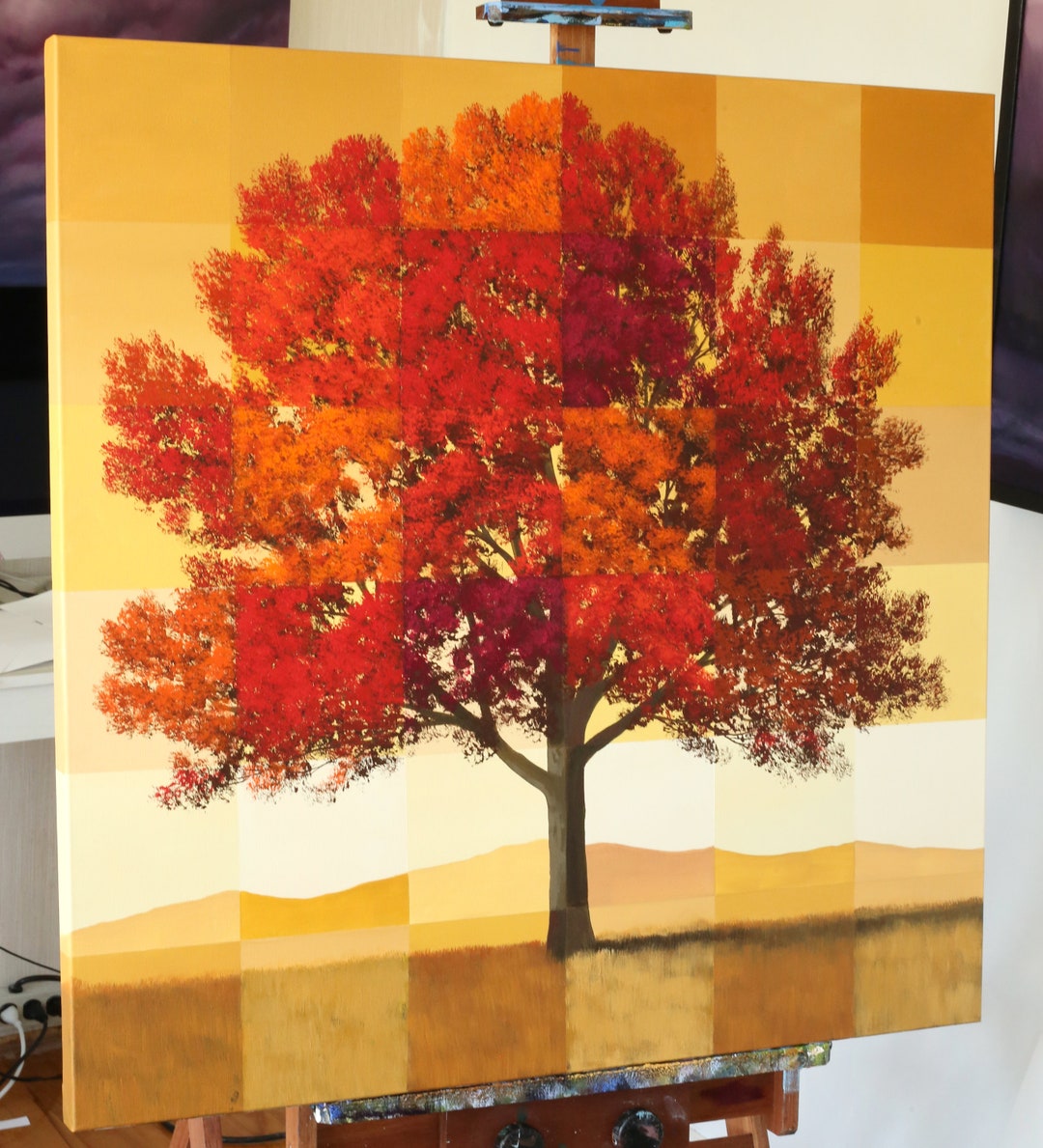 Before It All Falls - A 36 X 36 Inch Acrylic Abstract Landscape ...