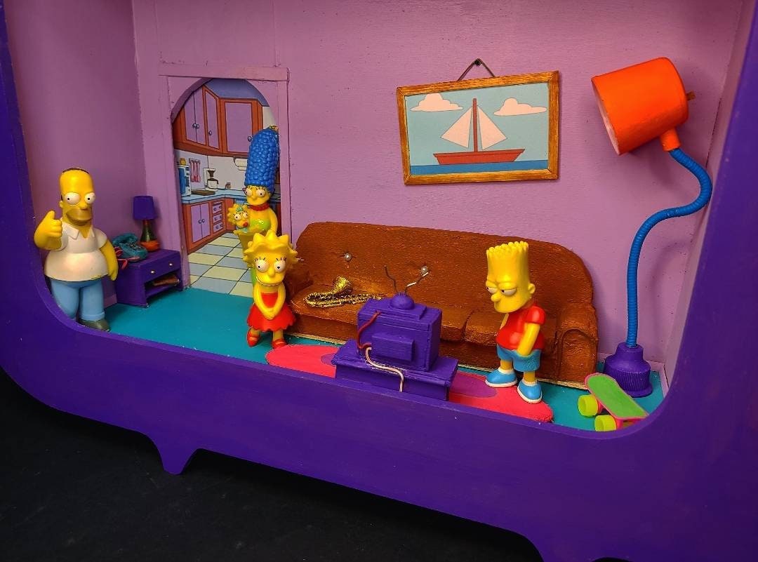Simpsons Tv Wooden Box Dollhouse Handmade Diorama Wooden Shadow Box ...