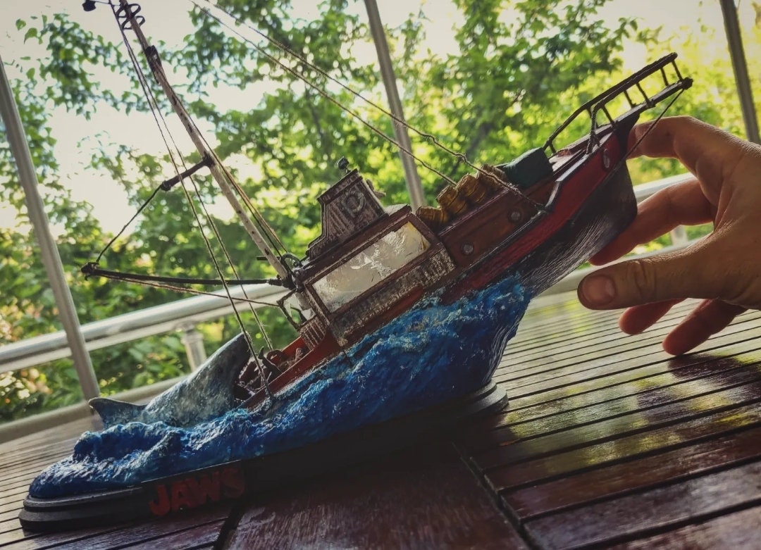Jaws Attack Shark and Orca Boat Diorama Statue - Etsy