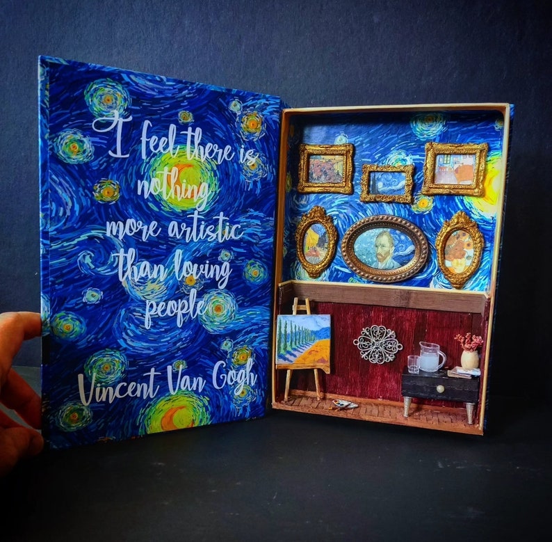 Van Gogh Book Diorama Fast and Free Shipping With Tracking Number - Etsy