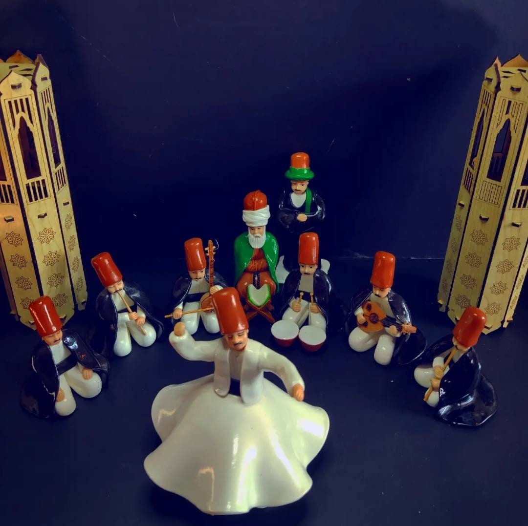 Handmade Mevlana Celaleddin Rumi, Figurines and Musical Instruments ...