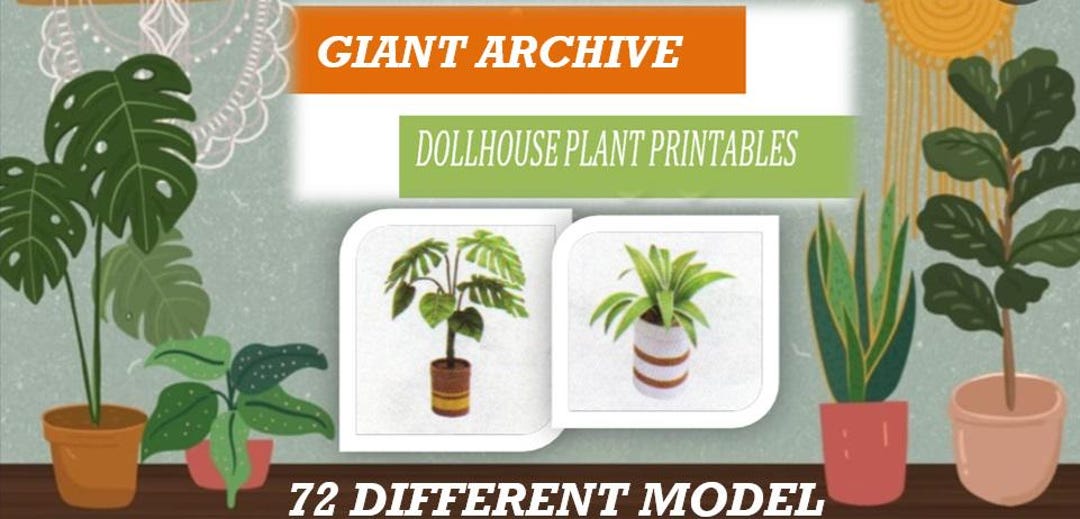 Giant Archive Different Types Miniature Paper Plants for Dollhouses ...