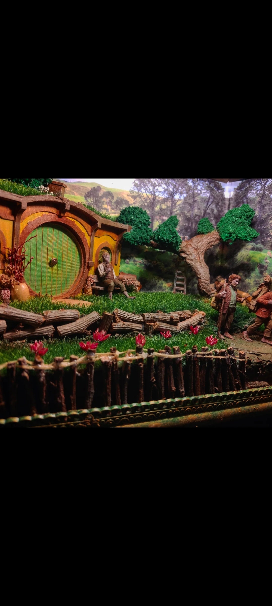 Shire Bilbo Baggins Hobbit Hole Box Diorama With Lights Handmade, Book ...