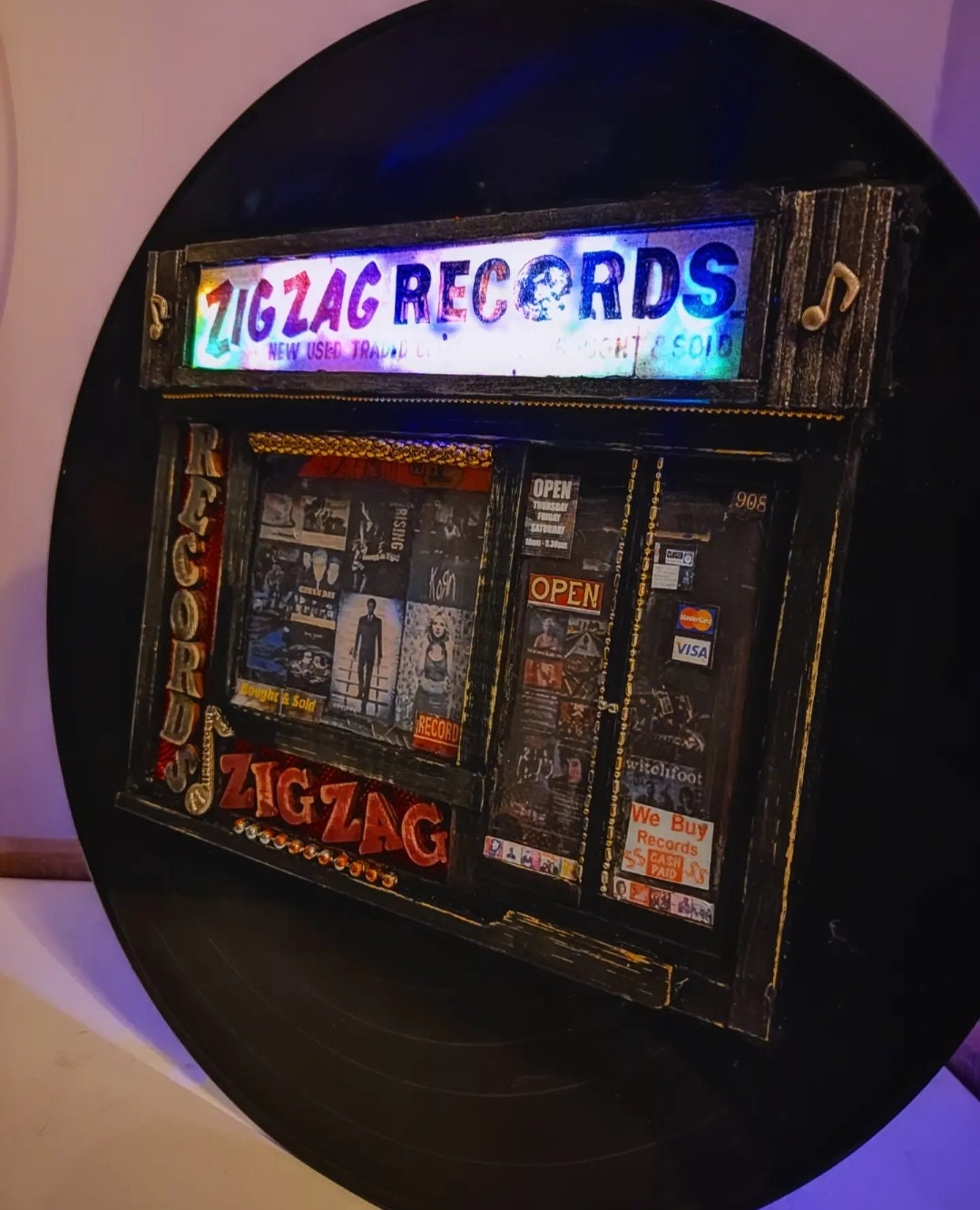 Miniature Record Shop Dollhouse Diorama Decoration Fast and Free ...
