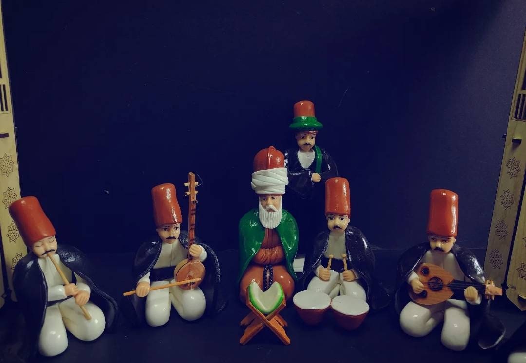 Handmade Mevlana Celaleddin Rumi, Figurines and Musical Instruments ...