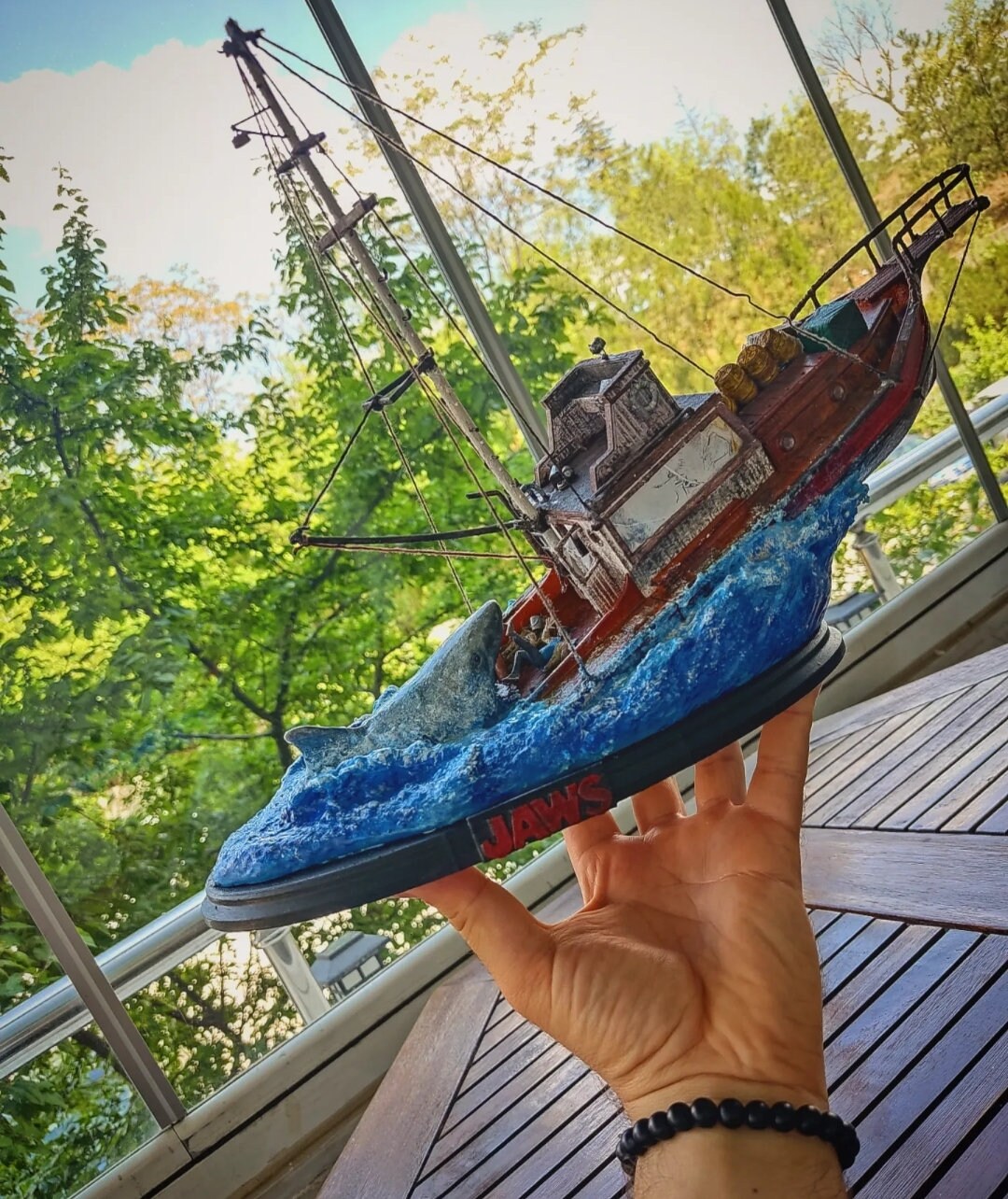 Jaws Attack Shark and Orca Boat Diorama Statue - Etsy