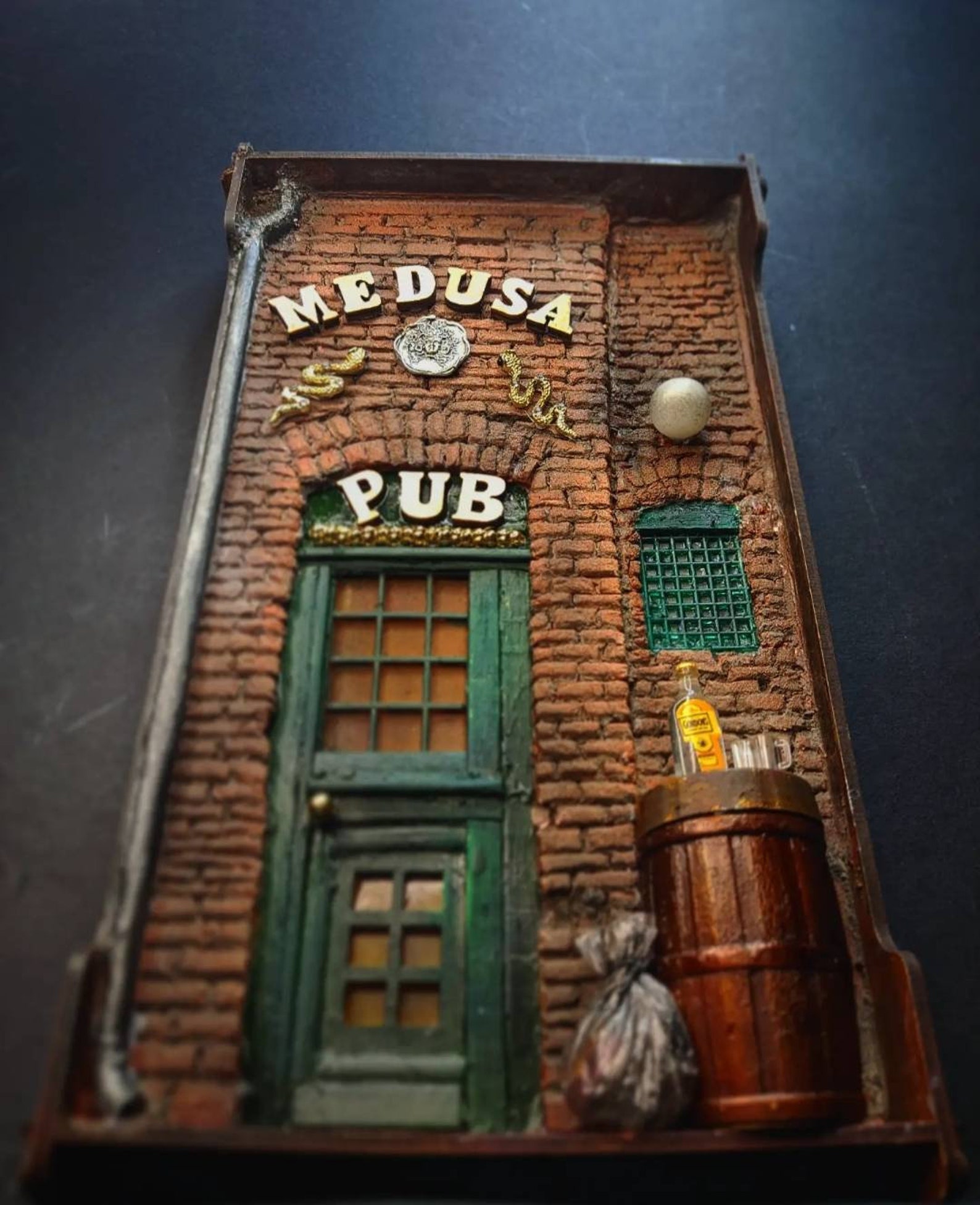 Handmade New York City Medusa Pub Diorama Wall Art - Etsy