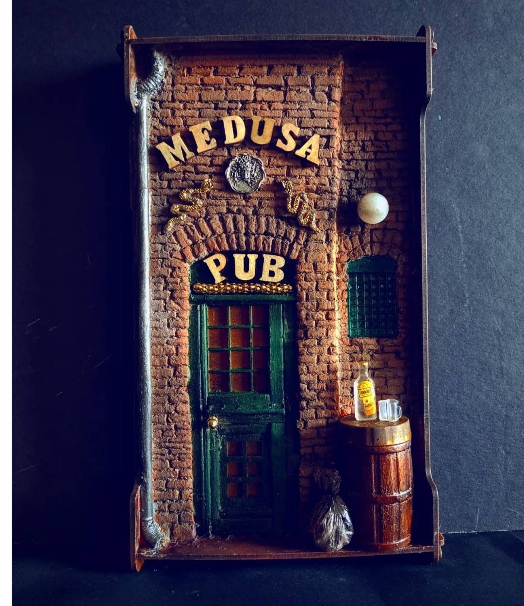 Handmade New York City Medusa Pub Diorama Wall Art - Etsy