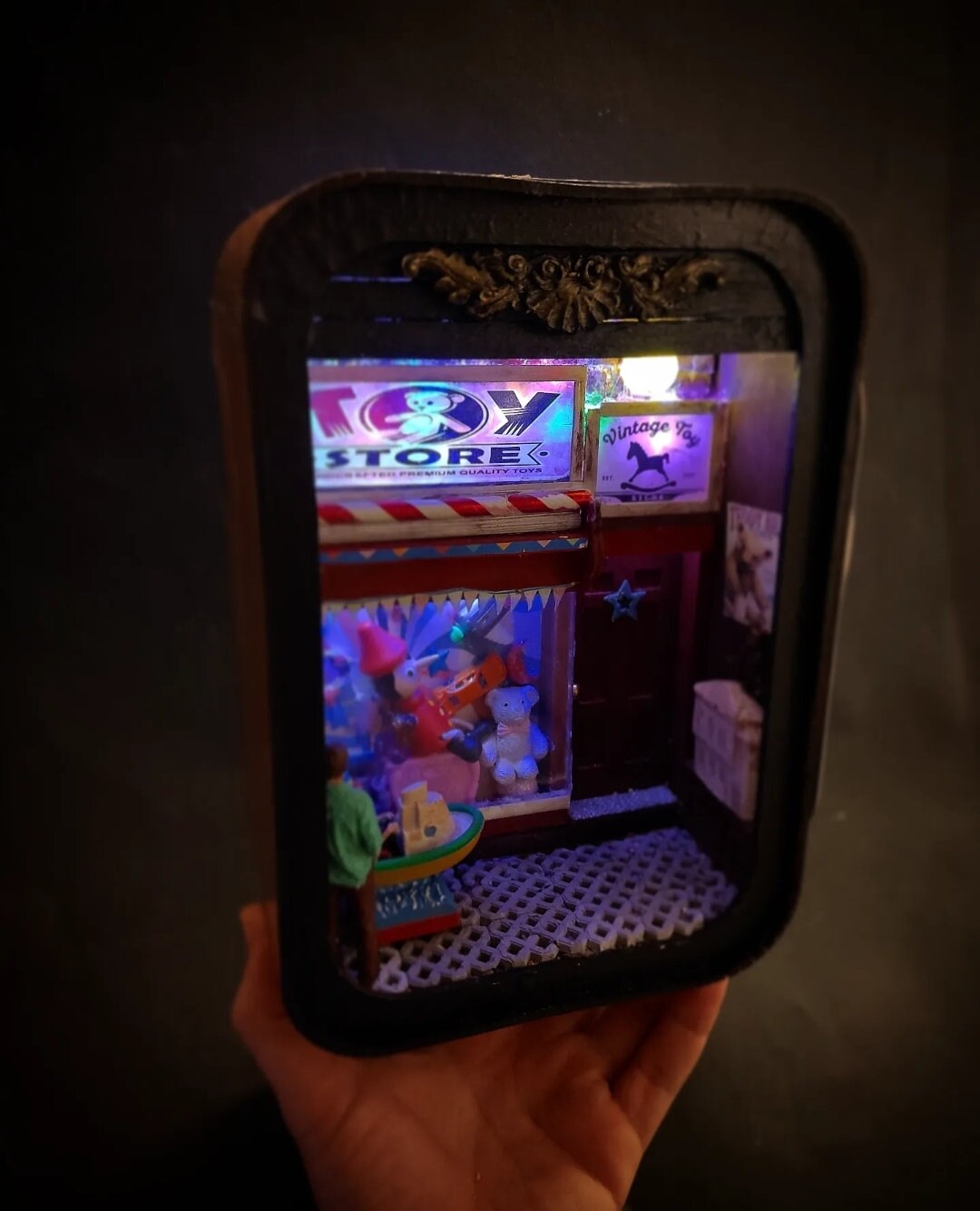 Wooden Box Handmade Toy Store Diorama Miniature Shadow Box, Detailed ...