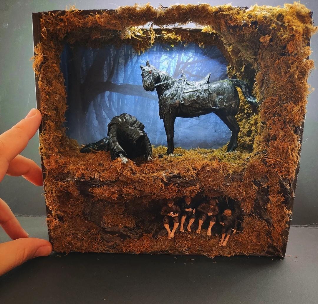 Nazgul Vs Hobbits Scene the Lord of the Rings Diorama Artwork Fast and ...