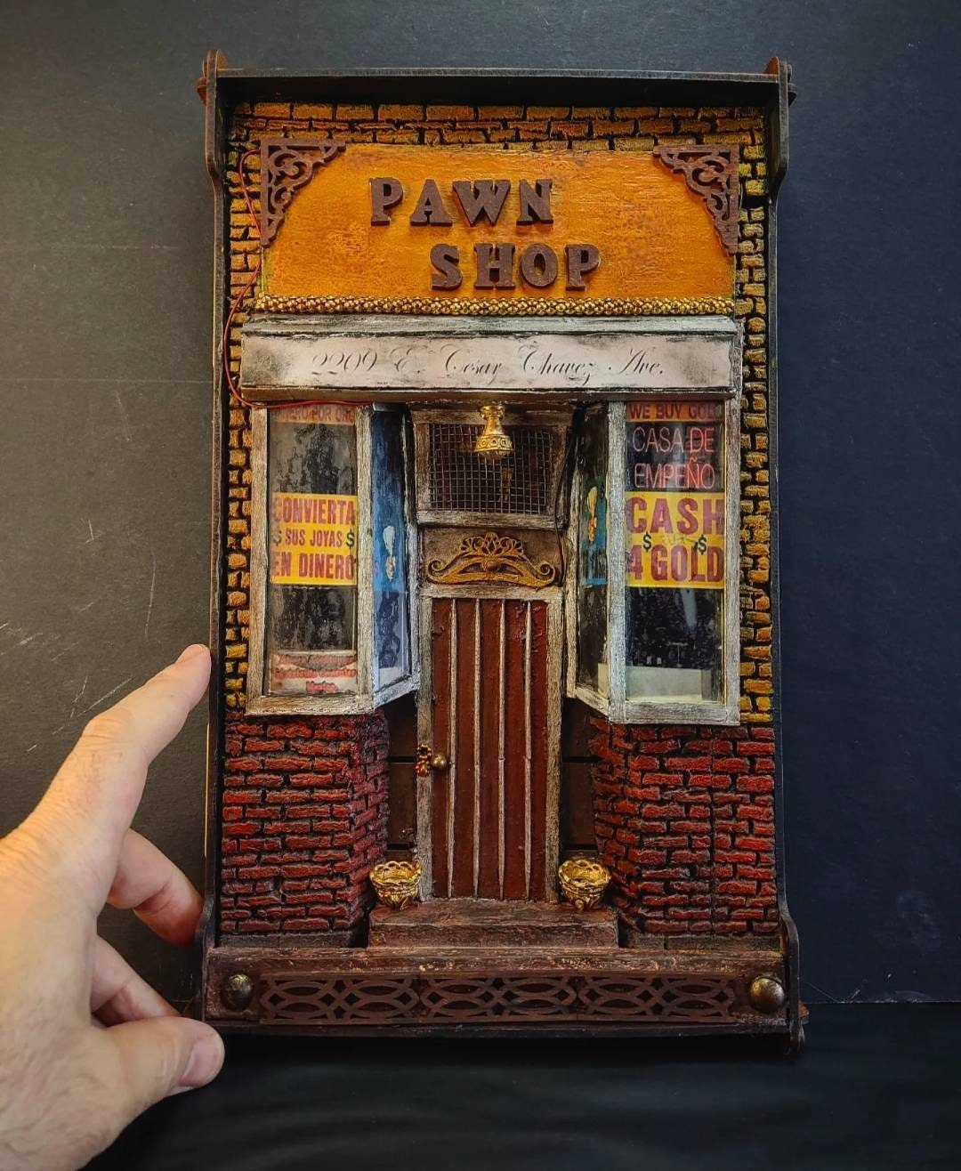 New York City Pawn Shop Handmade Frontstore Facade Wall Frame Diorama ...
