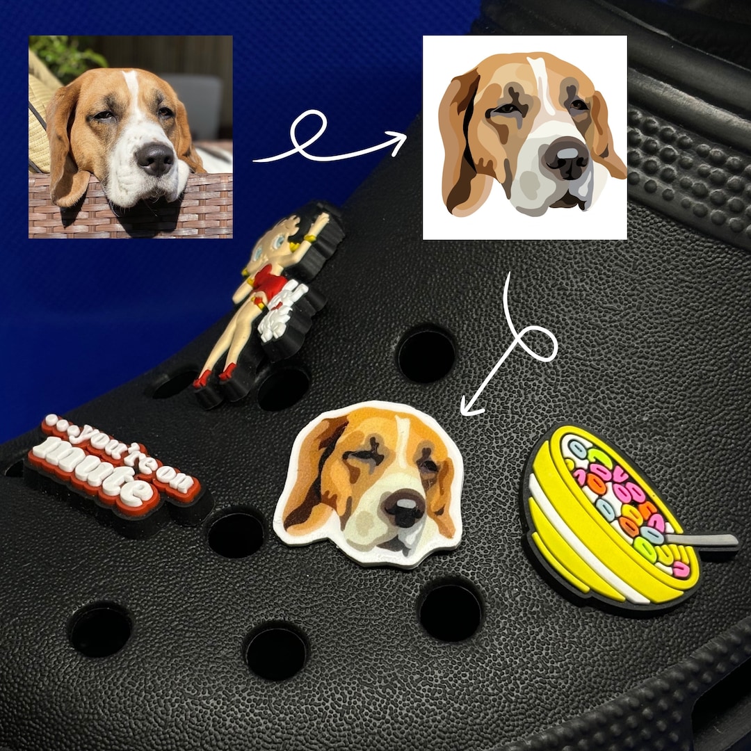 Personalised Hand Drawn Pet Crocs Jibbitz Chams Shoe Accessories Dogs ...