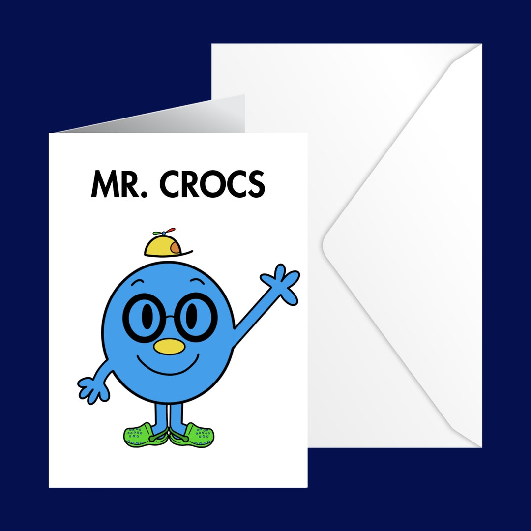 Little Miss Mr Men Crocs Clogs Jibbitz Gift Greetings Card Birthday ...