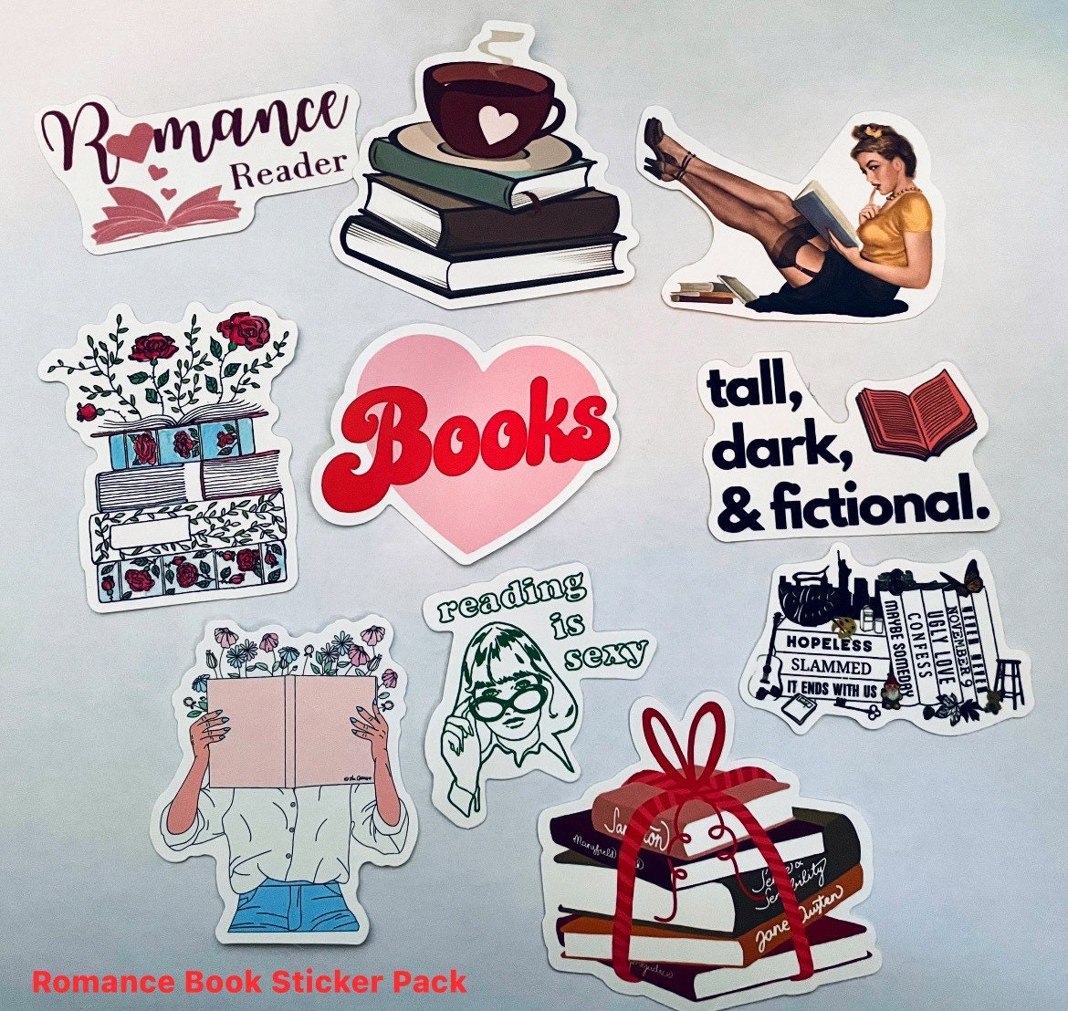 Book Stickers/mystery Sticker Pack/book Lovers Stickers | Etsy