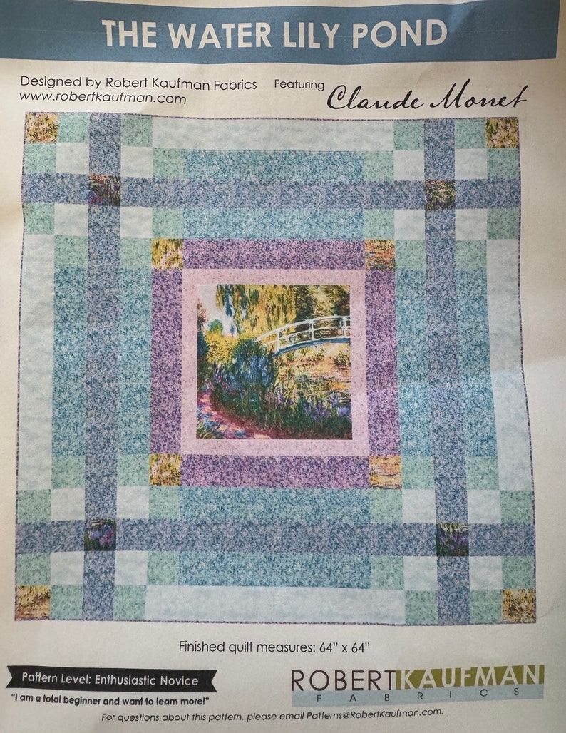Monet Water Lily Quilt Panel Kit - Etsy