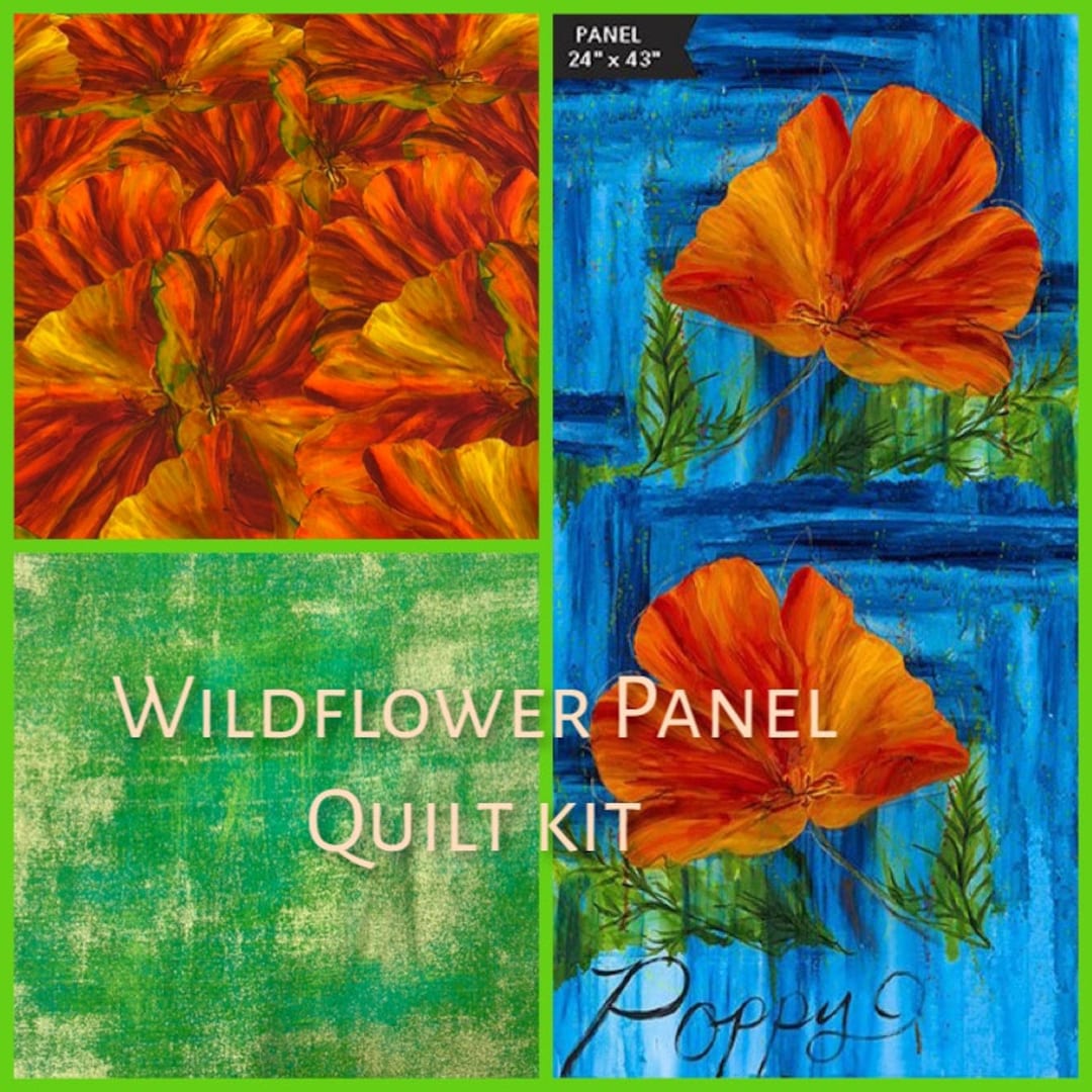 Wildflower Poppy Panel Quilt Kit - Etsy