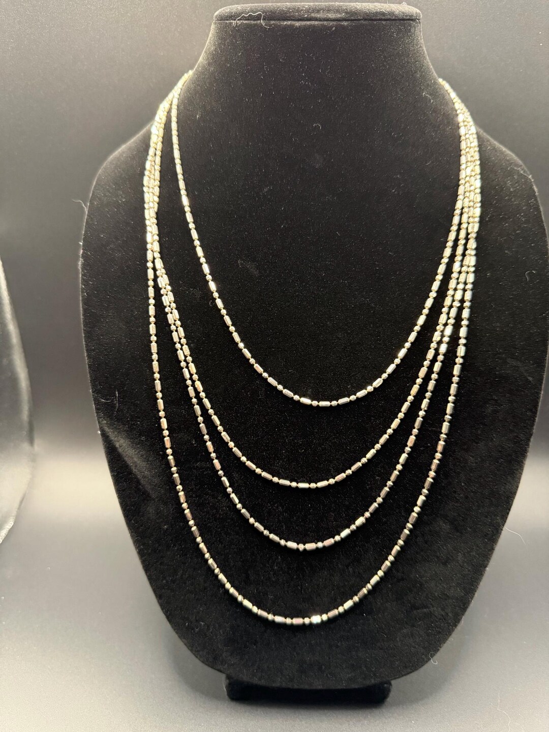 Sterling Silver Dot Dash Long Chain - Etsy