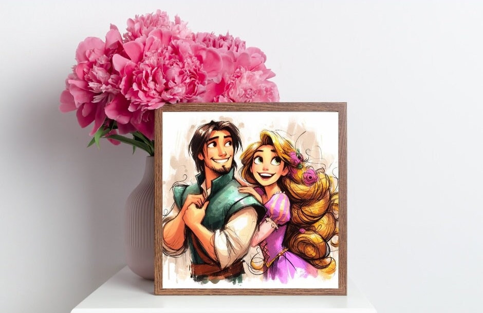 Princess Rapunzel Wall Art, Instant Download, Watercolor Wall Print - Etsy