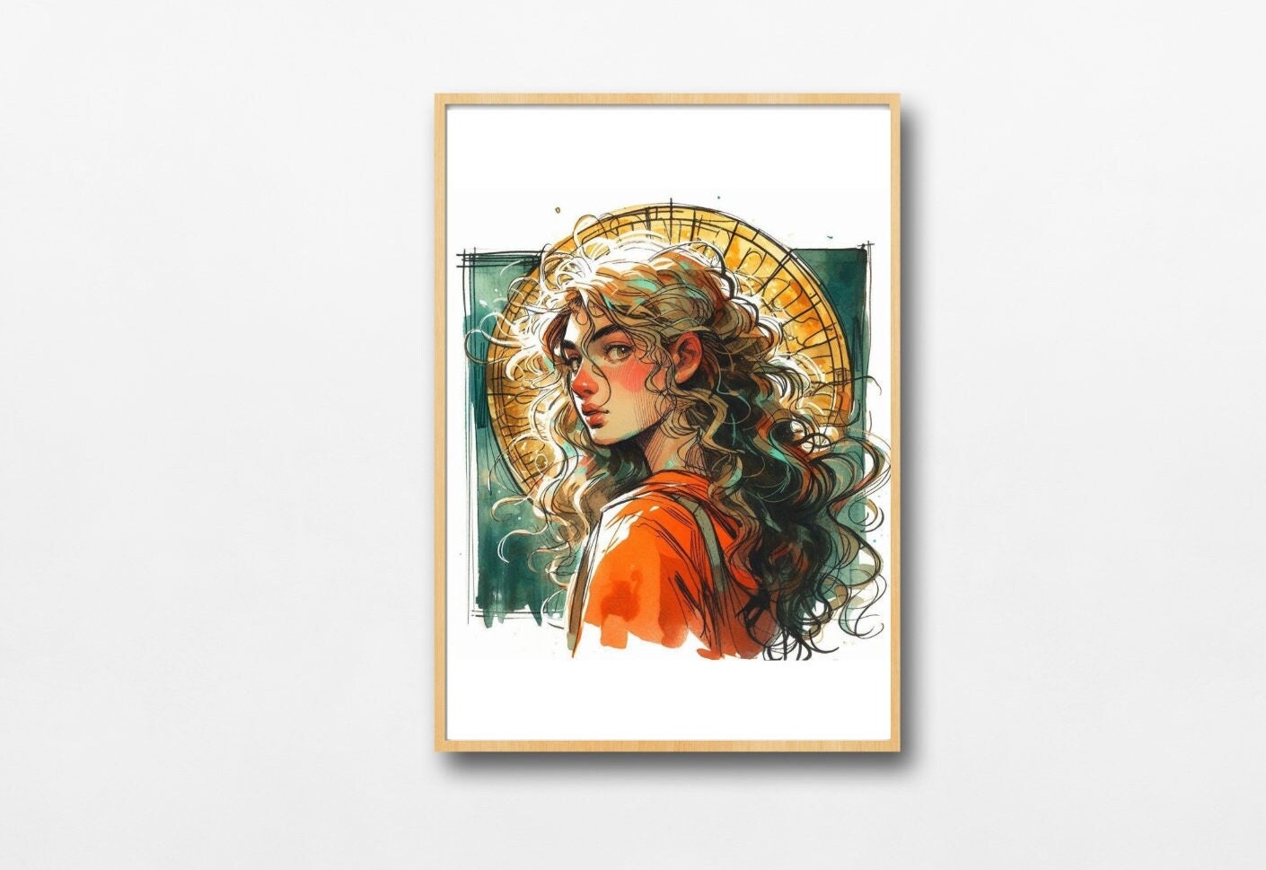 Daughter of Athena Wall Print, Instant Download, Watercolor Art - Etsy