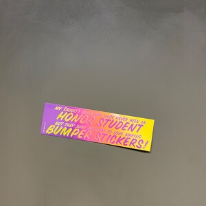 Honor Student Bumper Sticker - Etsy
