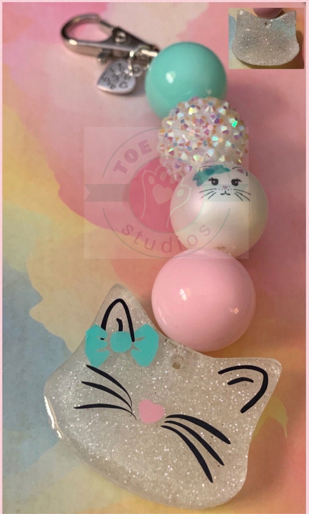 Beaded Kitty Charm / Kitty Bag Charm / Beaded Kitty / Kitty Lover Gift ...