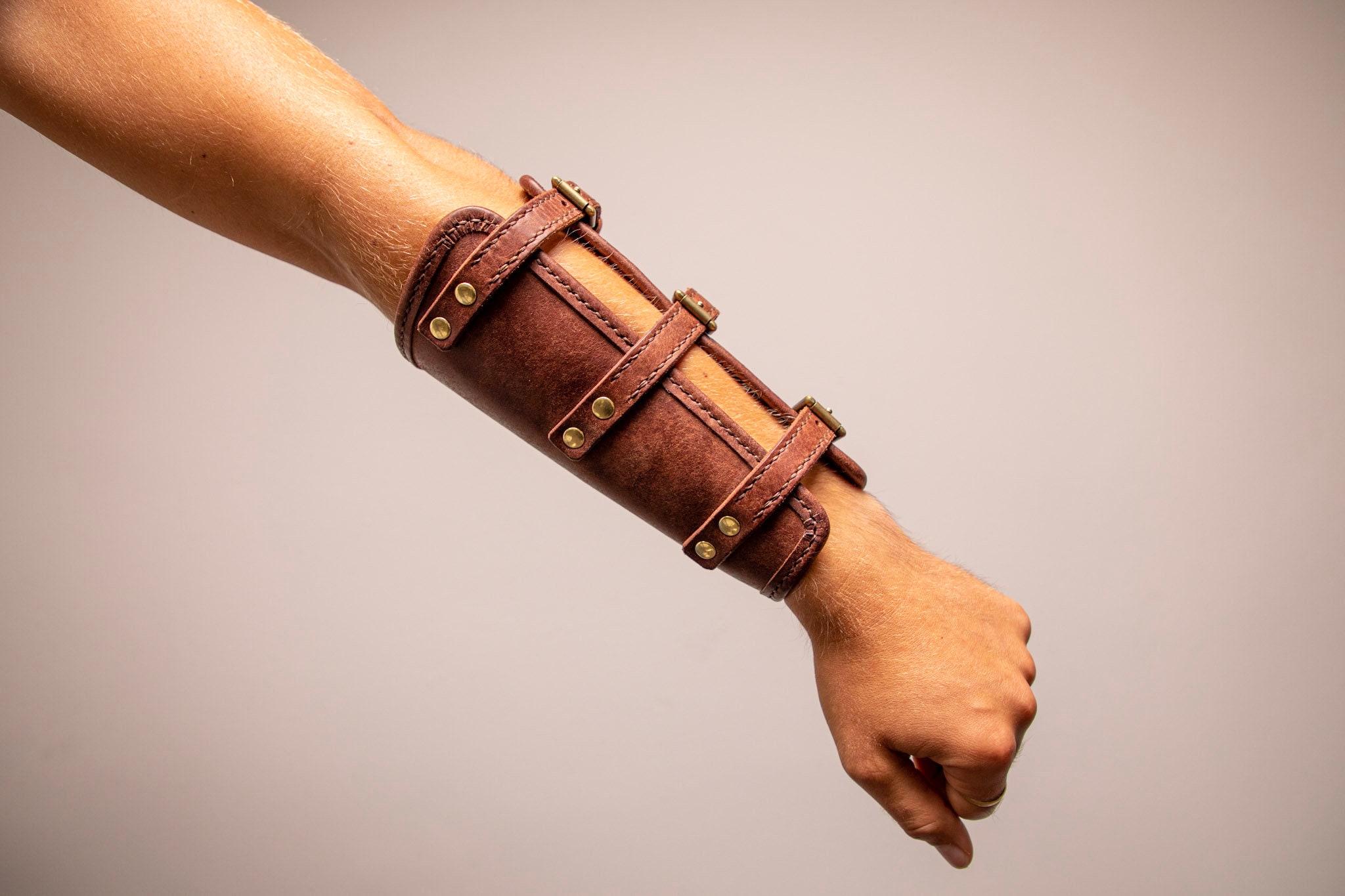 Leather Vambrace Archery Bracer Arm Guard Badalassi - Etsy