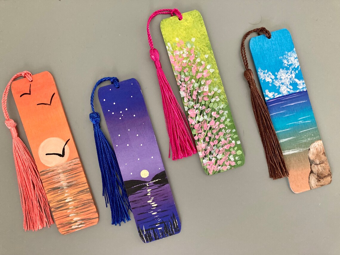Personalised Bookmarks Set, Hand Painted Bookmarks, Unique Bookmark for ...