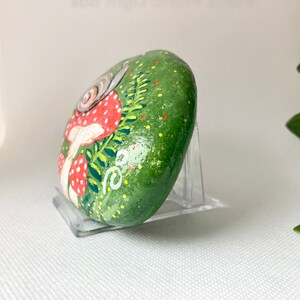 Painted Stone, Rock Painting, Cottagecore Gift for Him, Snail on a ...