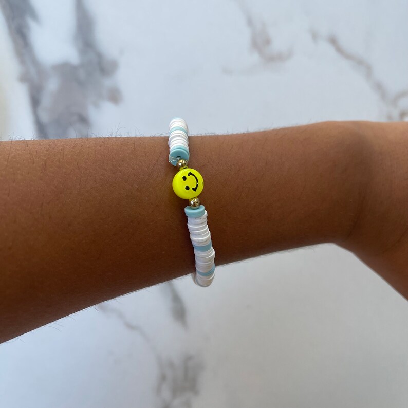 Sunny Smiles Clay Bead Bracelet | Preppy Bracelets | Jewelry | Smiley ...