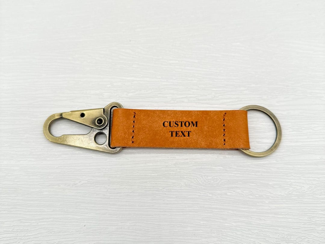 Custom Leather Keychain, Custom Text Key Chain, Coordinates Keychain, 3 ...