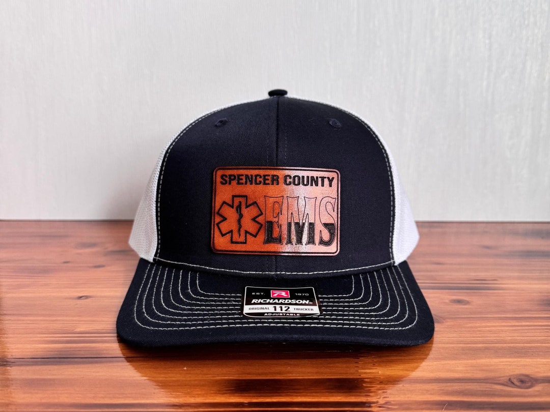 Paramedic Trucker Hat Custom First Responder Hat EMT Gift Black Leather ...