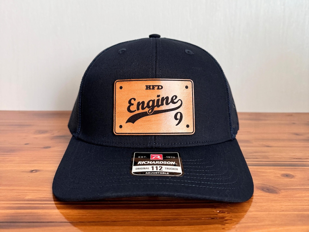 Custom Leather Firefighter Hat, Personalized Fire Department Hat, Fire ...