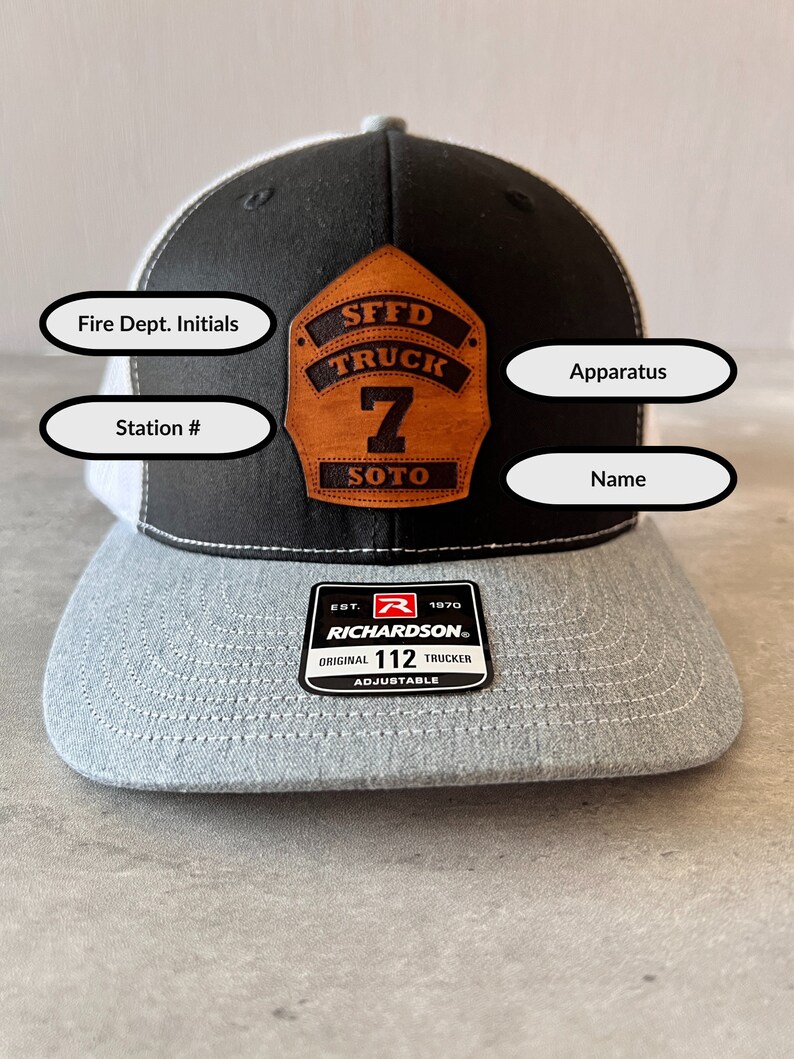 Custom Fire Department Shield Hat, Firefighter Hat, Fire Station Hat ...