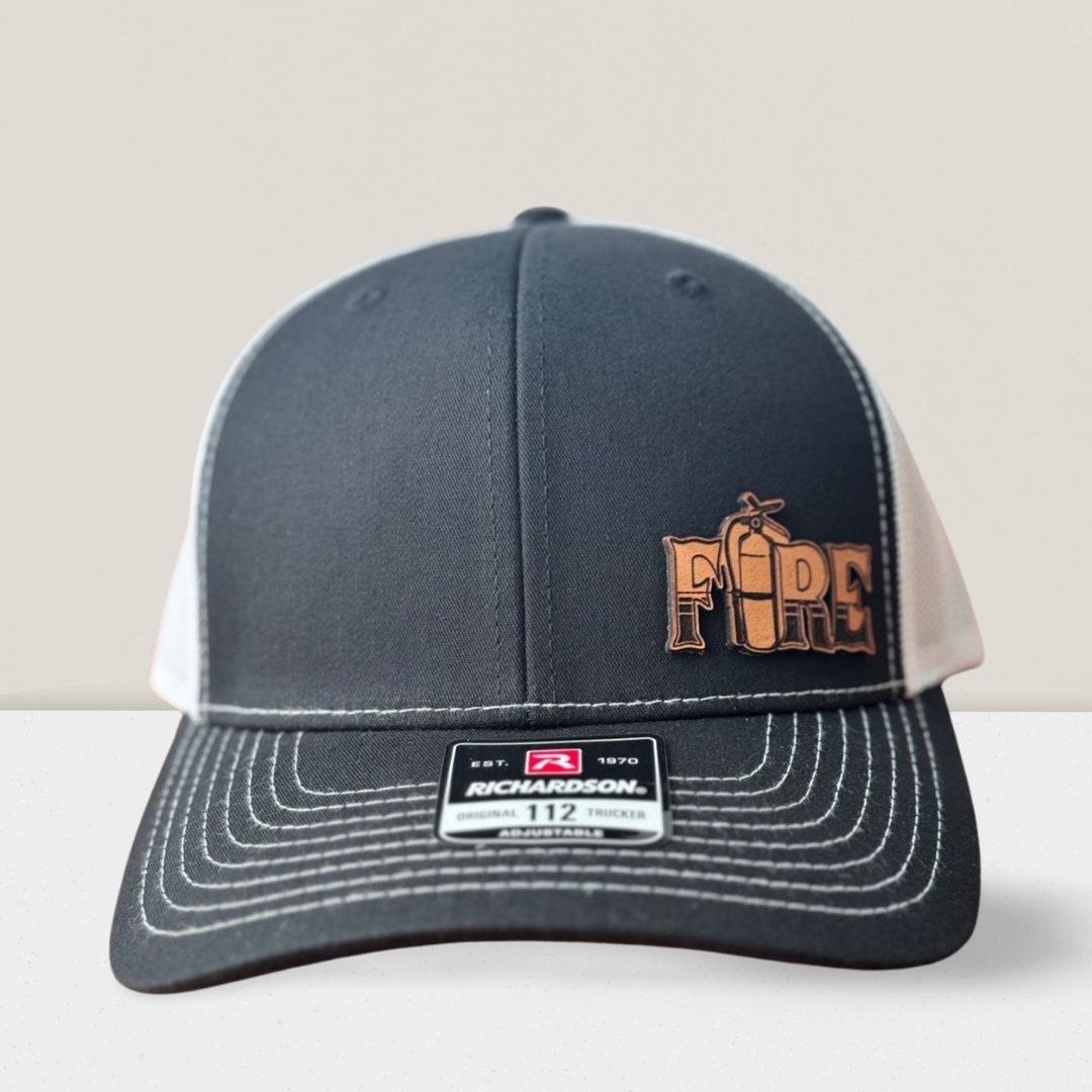 Custom Fire Dept Hat, Fire Department Leather Patch Hat, Fire Dept ...
