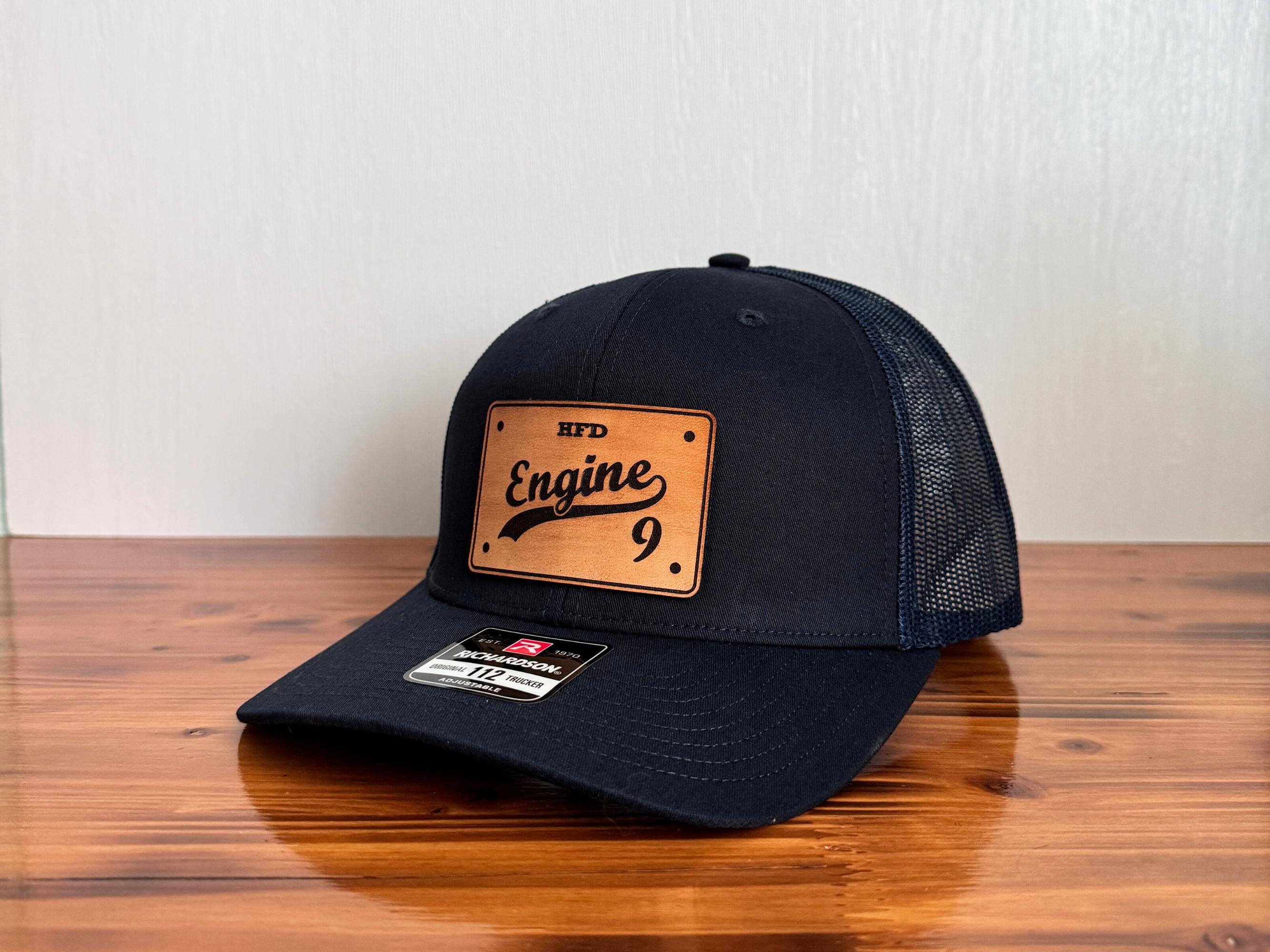 Custom Leather Firefighter Hat, Personalized Fire Department Hat, Fire ...