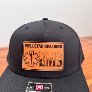 Paramedic Trucker Hat Custom First Responder Hat EMT Gift Black Leather ...