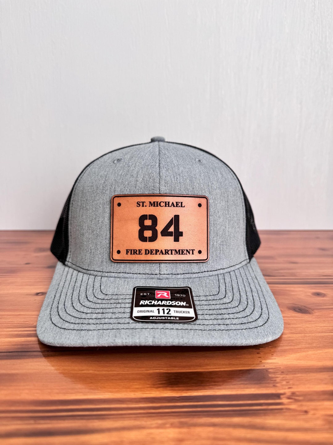 Fire Station Hat, Firefighter Patch Hat, Custom Leather Patch Hat ...