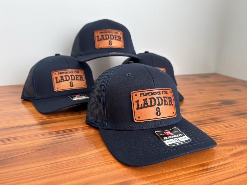 Fire Department Leather Patch Hat, Firefighter FD Hat, Fire Dept ...