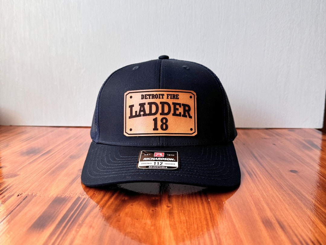 Fire Department Leather Patch Hat, Firefighter FD Hat, Fire Dept ...