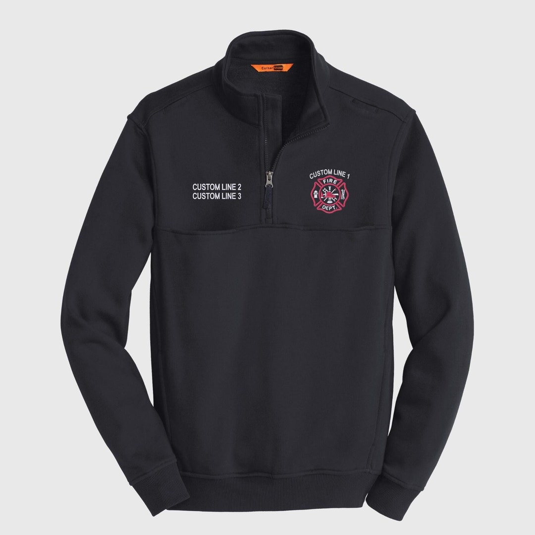 Personalized Firefighter Sweatshirt Half-zip Pullover Custom Maltese ...