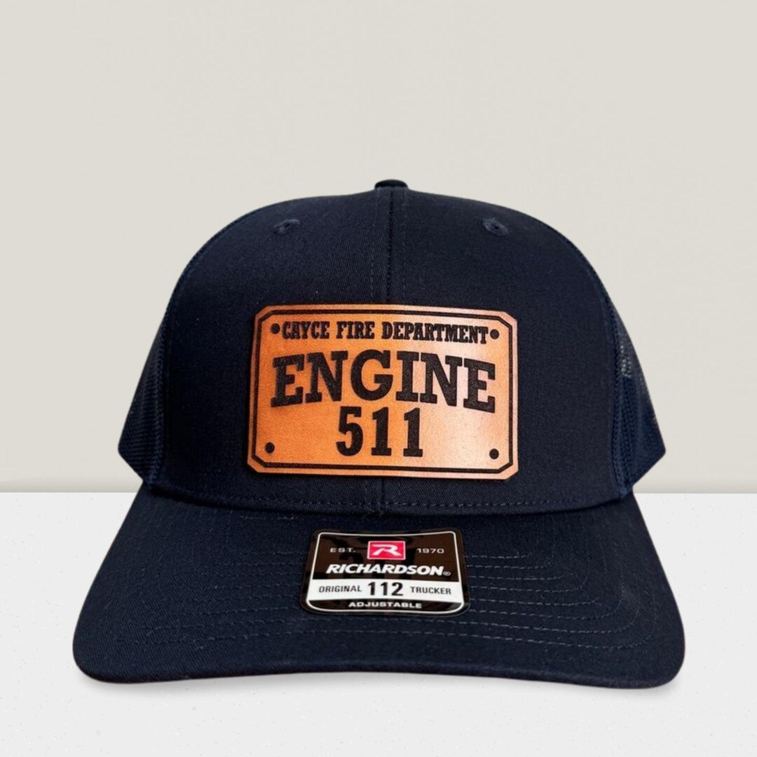 Fire Department Leather Patch Hat, Firefighter FD Hat, Fire Dept ...