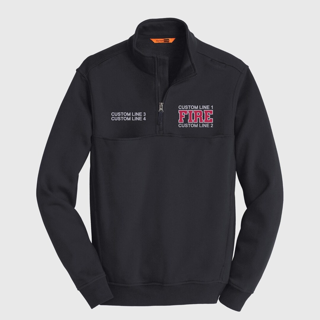 Custom Embroidered Fire Department Work Shirt, Cornerstone 1/2 Zip Job ...