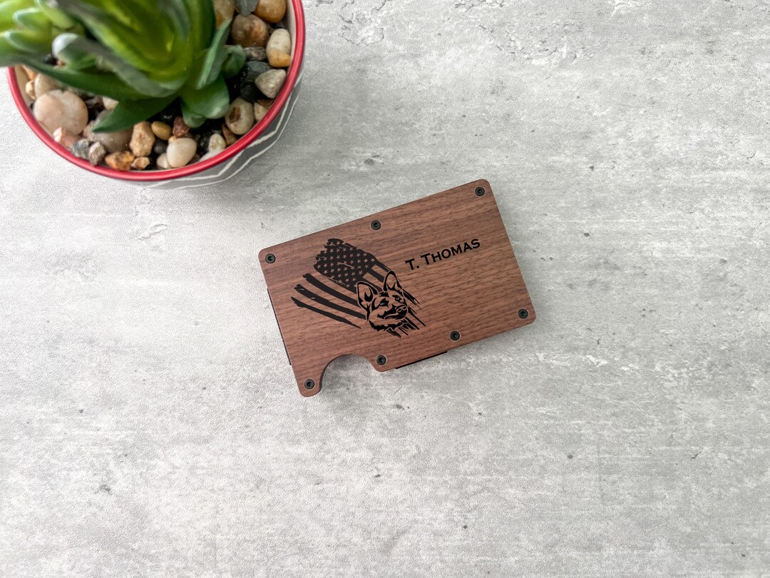 Personalized K9 Police Dog Minimalist Wallet Custom Engraved - Etsy