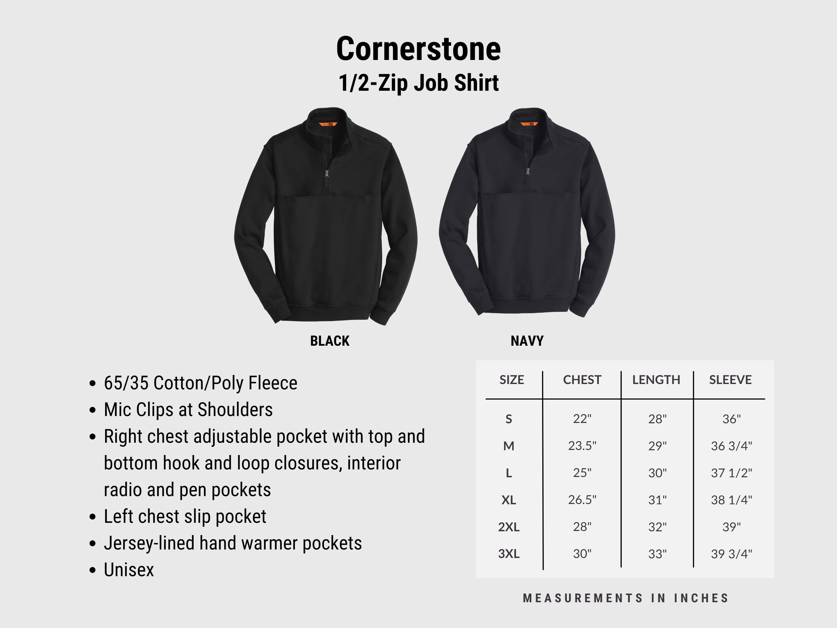 Custom Embroidered Fire Department Work Shirt, Cornerstone 1/2 Zip Job ...